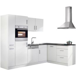 Winkelk&uuml;che KOCHSTATION, B:260cm H:200cm T:60cm, wei&szlig;, Komplettk&uuml;chen-Sets, "KS-Toronto", Stellbreite 260x170 cm, mit E-Ger&auml;ten