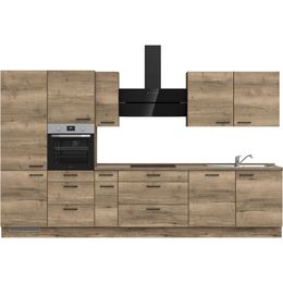 K&uuml;chenzeile Nobilia, B:360,3cm H:216,6cm T:60cm, braun, Komplettk&uuml;chen-Sets, ""Structura II", NEU: individuell anpassbar mit gratis Profi-Beratung",
