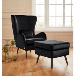 Sessel OTTO HOME, H:118cm T:94cm, schwarz, Samtoptik (100% Polyester), Wohnzimmer, Sessel, "Salla auch in Fellimitat und Feincord, viele Bezugsarten,
