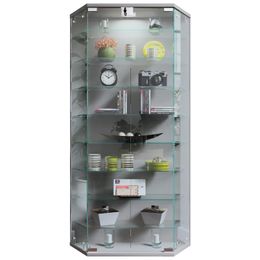 Wandregal Vcm, B:83cm T:17cm, silber, Wohnzimmer, Regale, "Wandvitrine H&auml;ngevitrine Glasvitrine Benila XL"