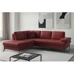 Sit & More Ecksofa SIT & MORE, B:238cm H:83cm T:202cm, rot, Wohnzimmer, Sofas, "Morris Jubi, Ottomane, Breite 238 cm", mit Armteilfunktion, wahlweise mit
