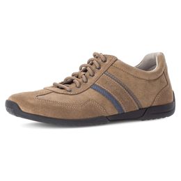 Pius Gabor Herren Sneaker, Gr. 7, braun, Lederimitat, Veloursleder, Schuhe, Freizeitschuh, Halbschuh, Schn&uuml;rschuh mit Logo, Weite G (=weit)