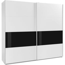 Schwebet&uuml;renschrank wimex, B:225cm H:208cm T:64cm, schwarz, Schr&auml;nke, "Bramfeld Kleiderschrank", mit Glaselementen und zus&auml;tzlichen Einlegeb&ouml;den