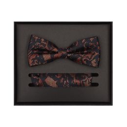 Venti Herren Fliege "Venti Set aus Fliege und Einstecktuch gemustert", orange, 100% Seide, Fliegen