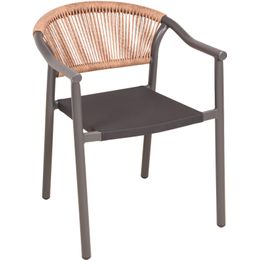 Stapelstuhl Garden Pleasure, B:57cm H:75cm T:60,5cm, braun, Aluminium, Kunststoff, PVC, Esszimmer, St&uuml;hle, "NOVARA", leicht verstaubar