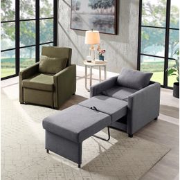 Relaxsessel OTTO HOME, B:74cm H:89cm T:89cm, gr&uuml;n, Wohnzimmer, Sessel, "Jerry", mit Schlaffunktion, als G&auml;stebett und inkl. Kissen