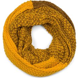 styleBREAKER Damen Strickschal "2-Farbiges Ombr&eacute; Strick Loop", gelb, Modisch, Obermaterial: 85% Polyacryl PAN. 15% Polyamid PA., Modet&uuml;cher