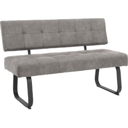 Essbank Hela, B:140cm H:90cm T:64cm, grau, Polyester, K&uuml;che, Sitzb&auml;nke, "LUISE I, Sitzbank, Bank", mit Federkern, extra dicke Polsterung im Sitz und