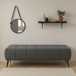 Hocker DOMO collection, B:153cm H:45cm T:62cm, grau, 100% Polyester, Wohnzimmer, Hocker, "Trento, mit Kufenfu&szlig; oder Einzelfu&szlig;", Fu&szlig;h&ouml;he passend f&uuml;r