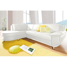 Ecksofa Trendmanufaktur, B:265cm H:85cm T:190cm, wei&szlig;, Softlux-Kunstleder;Primabelle-Microfaser;NaturLeder (handschuhweiches Rindsleder in Sitz und