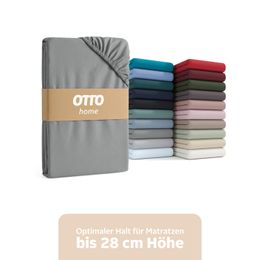 Spannbettlaken OTTO HOME, B:70cm L:140cm, grau, Jersey (160 g/m&sup2;), Obermaterial: 100% Baumwolle, Bettlaken, "BLACKBERRY in PREMIUM und BASIC