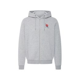 Blend Herren Kapuzensweatjacke "Kapuzensweatjacke BHJapa Backprint", grau, Gr. L, Obermaterial: 60% Baumwolle CO. 40% Polyester PES., Sweatjacken