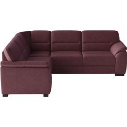 Sit & More Ecksofa SIT & MORE, B:255cm H:88cm T:225cm, rot, 100% Polyester, Wohnzimmer, Sofas, "Montego L-Form, B: 256 cm, gro&szlig;e Stoffauswahl, Komfort Sitzh&ouml;he