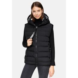 Trueprodigy Damen Steppweste "Matthew F Kapuze Rei&szlig;verschluss Eingriffstaschen", schwarz, Gr. XS, Obermaterial: 100% Polyester PES., Westen