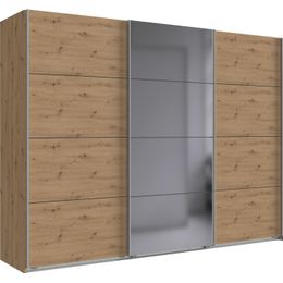 Schwebet&uuml;renschrank wimex, B:270cm H:210cm T:65cm, braun, Schr&auml;nke, "Ernie Kleiderschrank mit Spiegel, Made in Germany", Schlafzimmerschrank in