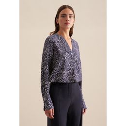 Seidensticker Damen Klassische Bluse "Schwarze Rose", blau, Gr. 42, gemustert, 100% Viskose, Blusen, Tunika Druck