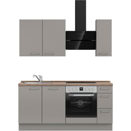K&uuml;chenzeile Nobilia, B:180,3cm H:216,6cm T:60cm, grau, Komplettk&uuml;chen-Sets, ""Laser II", NEU: individuell anpassbar mit gratis Profi-Beratung",