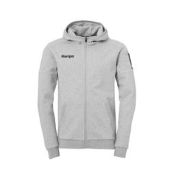Kempa Herren Trainingsjacke "Kapuzenjacke STATUS", grau, Gr. XXXL, Obermaterial: 72% Baumwolle CO. 28% Polyester PES., Jacken