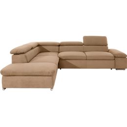 Sit & More Ecksofa SIT & MORE, B:272cm H:94cm T:226cm, braun, Struktur fein (97% Polyester, 3% Polyamid);Luxus-Microfaser ALTARA NUBUCK (95% Polyester, 5%