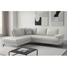 Sit & More Ecksofa SIT & MORE, B:238cm H:83cm T:202cm, wei&szlig;, Wohnzimmer, Sofas, "Morris Jubi, Ottomane, Breite 238 cm", mit Armteilfunktion, wahlweise mit