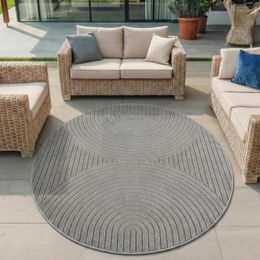 Outdoorteppich, H:8mm &Oslash;:80cm, grau, Ayyildiz Teppiche, Polypropylen (PP), Teppiche, "NOVA 1201 , auch als L&auml;ufer und Rund", Material aus