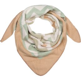 styleBREAKER Damen XXL-Schal "Web Dreiecktuch Zick-Zack", beige, Modisch, Obermaterial: 60% Viskose CV. 40% Wolle WO., Modet&uuml;cher