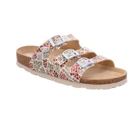 Rohde Damen Pantolette "SUNNYS N13", Gr. 42, bunt, Nubuklederimitat, mehrfarbig, Schuhe, Sommerschuh, Schlappen, Hausschuh mit buntem Druck, G-Weite