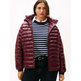 Damen Steppjacke "CRV LW PADDED SLIM JACKET", rot, Gr. 46, Tommy Hilfiger Curve, unifarben, Steppware, Obermaterial: 100% Nylon. Futter: 100%