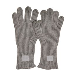 Urban Classics Damen Baumwollhandschuhe "Urban Classics Unisex Knitted Wool Mix Smart Gloves", grau, Gr. L, 100% Polyacryl, Handschuhe