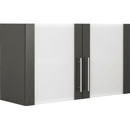 Wiho-K&uuml;chen Glash&auml;ngeschrank WIHO K&Uuml;CHEN, B:100cm H:56,5cm T:35cm, schwarz, K&uuml;che, Schr&auml;nke, "Cali", Front mit Glaseinsatz