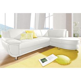 Ecksofa Trendmanufaktur, B:265cm H:85cm T:190cm, wei&szlig;, Softlux-Kunstleder;Primabelle-Microfaser;NaturLeder (handschuhweiches Rindsleder in Sitz und
