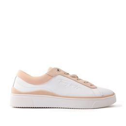 Tommy Hilfiger Damen Elevated Leder Cupsole Sneaker - Wei&szlig; & Pink