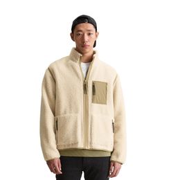 Marc O'Polo Herren Fleecejackedusty field, Gr. XXL, MARC O'POLO DENIM, Web, Obermaterial: 100% Polyester, Jacken, Teddyjacke regular fit, mit Nylon-Brusttasche