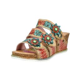 Laura Vita Damen Pantolette "Laura Vita Pantoletten Leder", Gr. 39, bunt, Leder, Schuhe