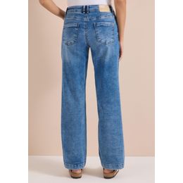 Cecil Damen Loose-fit-Jeans, blau, Gr. 30, unifarben, Jeans, 87% Baumwolle, 11% Polyester, 2% Elasthan, Jeans, 5-Pocket-Style