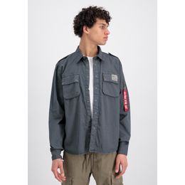 Herren Oversize-Shirt "Urban Military Shirt", grau, Gr. M, Alpha Industries, Obermaterial: 100% Baumwolle, Shirts