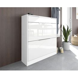 borchardt M&ouml;bel Schuhschrank BORCHARDT M&Ouml;BEL, B:89cm H:96cm T:24cm, wei&szlig;, Flur, Schr&auml;nke, "Oliva", Stehende Montage, Wandmontage & Glasb&ouml;den unter Mehr aus der Serie