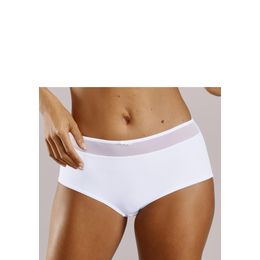 Damen Panty, NUANCE BY LASCANA, Gr. 32, wei&szlig;, Microtouch, Obermaterial: 85% Polyamid, 15% Elasthan, Unterhosen, mit transparentem Bund und