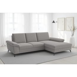Sit & More Ecksofa SIT & MORE, B:264cm H:89cm T:174cm, grau, 100% Polyester, Wohnzimmer, Sofas, "Chelsea L-Form, B: 264 cm, mit Armteil-&