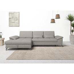 Ecksofa OTTO HOME, B:301cm H:89cm T:176cm, grau, Luxus-Microfaser (90% Polyester, 10% Polyamid);Samtoptik (100% Polyester), Wohnzimmer, Sofas,