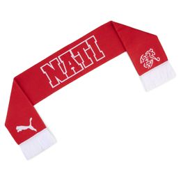 Puma Damen Schal "Schweiz ftblCulture Schal Erwachsene", rot, Obermaterial: 100% Polyacryl, Modet&uuml;cher
