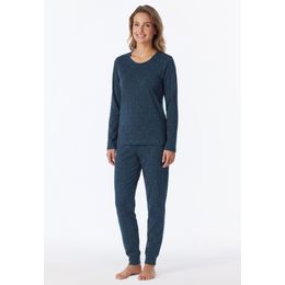 Schiesser Damen Schlafanzug "Casual Essentials", Gr. 50, wei&szlig;, Single Jersey, Obermaterial: 100% Baumwolle, Homewear-Sets, mit eingefasster, runder
