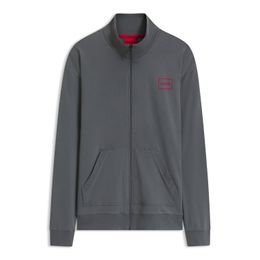 HUGO UNDERWEAR Herren Sweatjacke "Laze Zip Jacket", Gr. S, grau, Single Jersey, Obermaterial: 95% Baumwolle, 5% Elasthan, Sweatjacken, mit seitlichen