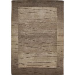 Wollteppich LUXOR living, B:200cm H:14mm L:250cm, braun, Schurwolle, Wohnzimmer, Teppiche, "Lineo, handgekn&uuml;pft", Nepalteppich, reine Wolle, mit