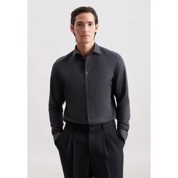 Seidensticker Herren Flanellhemd "Schwarze Rose"dunkelgrau, Gr. 42, unifarben, 100% Baumwolle, Hemden, Slim 1/1 Kentkragen Uni