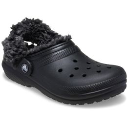 Crocs M&auml;dchen Clog "Classic Fleece Lined Clog", Gr. 28, schwarz, Croslite , Schuhe, Schlupfschuh, Hausschuh mit schwenkbarem Fersenriemen,