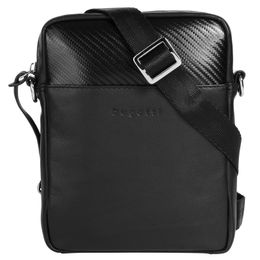 Bugatti Damen Umh&auml;ngetasche "COMET BAGS", schwarz, Leder, leicht gl&auml;nzend, unifarben, Taschen, echt Leder