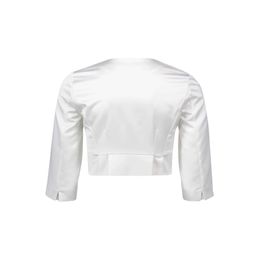 Vera Mont Damen Bolerojacke "Damen mit Kellerfalten", wei&szlig;, Gr. 44, Satin, Obermaterial: 96% Polyester, 4% Elasthan, Jacken
