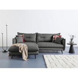 Ecksofa Home Affaire, B:255cm H:94cm T:180cm, bunt, 100% Polyester, Wohnzimmer, Sofas, "Lazio, 255 x 180 cm, modern und bequem", Struktur fein,