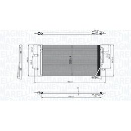 MAGNETI MARELLI Kondensator, Klimaanlage 350203842000 f&uuml;r VAG